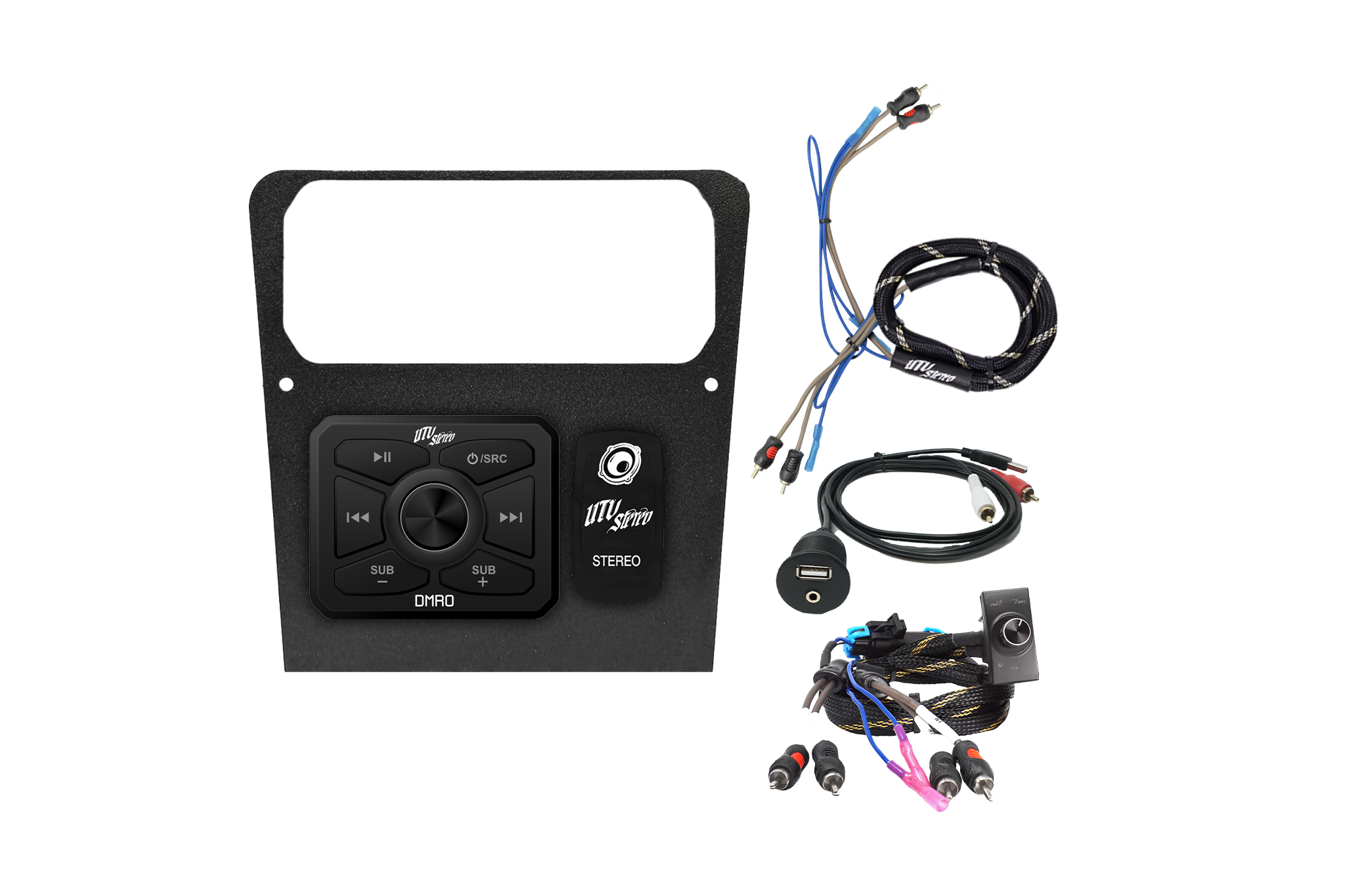Maverick R Head Unit Mount Kit w/ Bass Knob | UTV Stereo